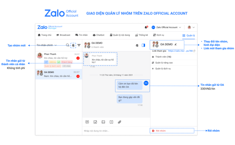 Cách Sử Dụng Zalo OA: Đăng bài, Nhắn tin, Gọi điện, Báo cáo