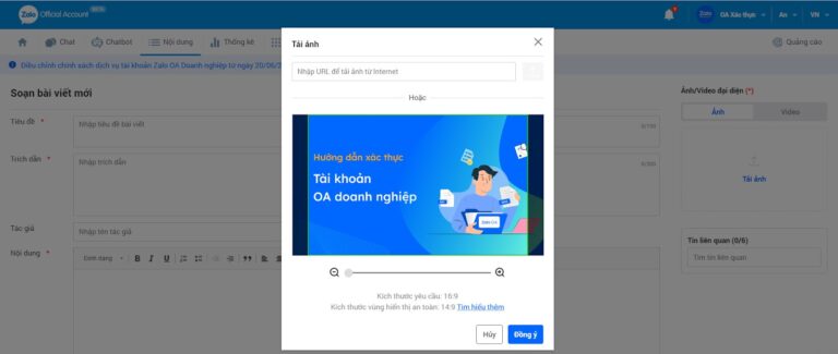 Bộ Quy Chuẩn Kích Thước Ảnh Zalo OA - UPDATE 2024