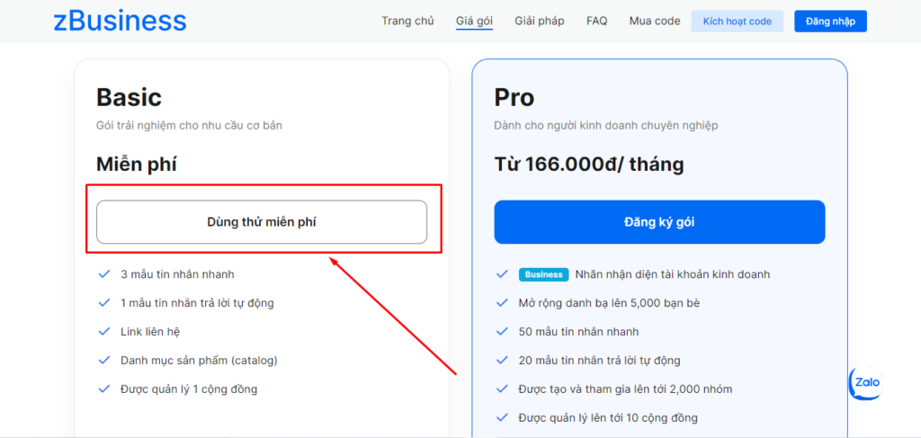 Tài khoản Business Zalo Miễn Phí Bao Lâu? Cách đăng ký 2024